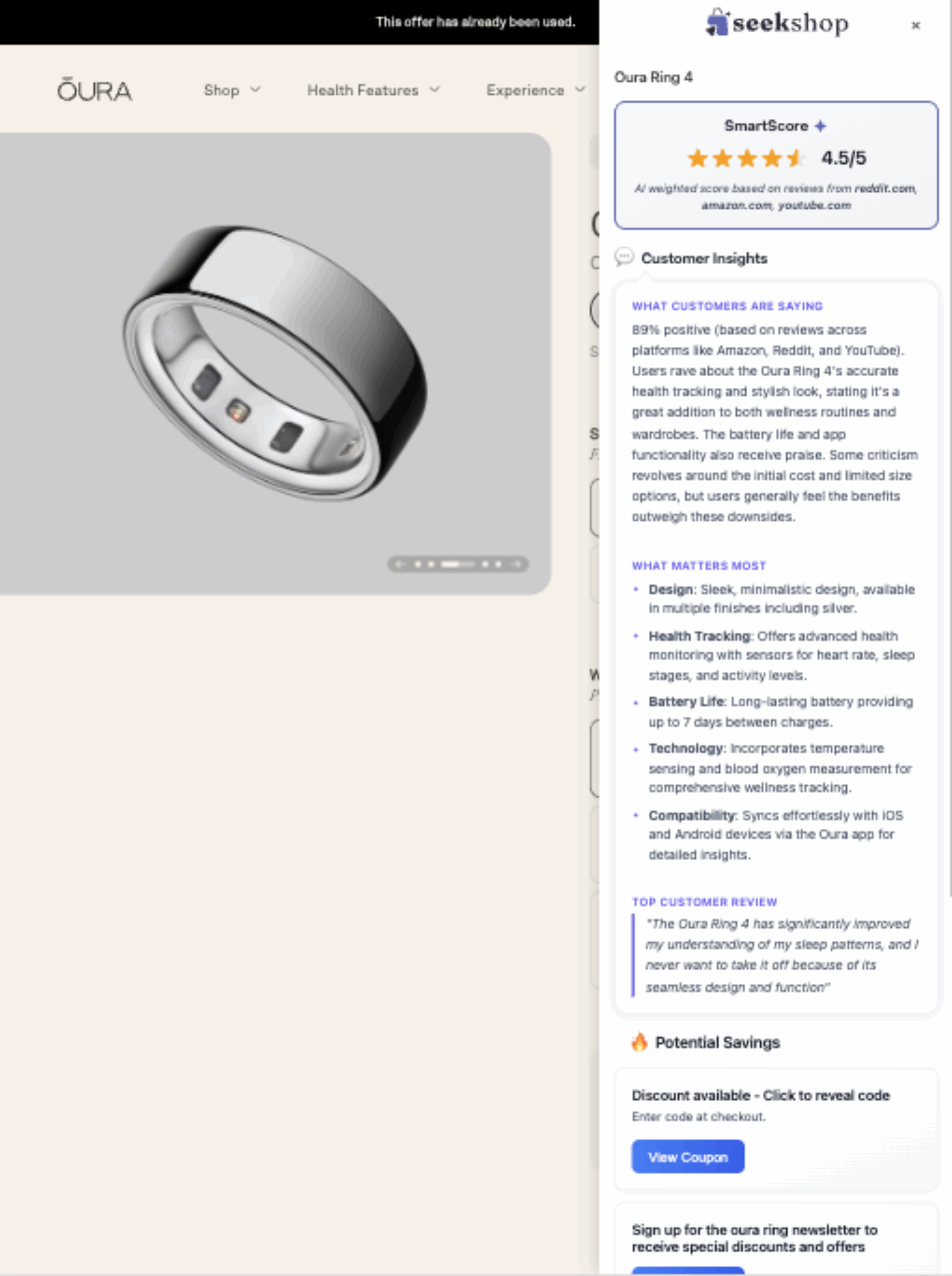 Is Oura Ring 4 Worth It? 2,000+ Reviews Analyzed - Seek & Score